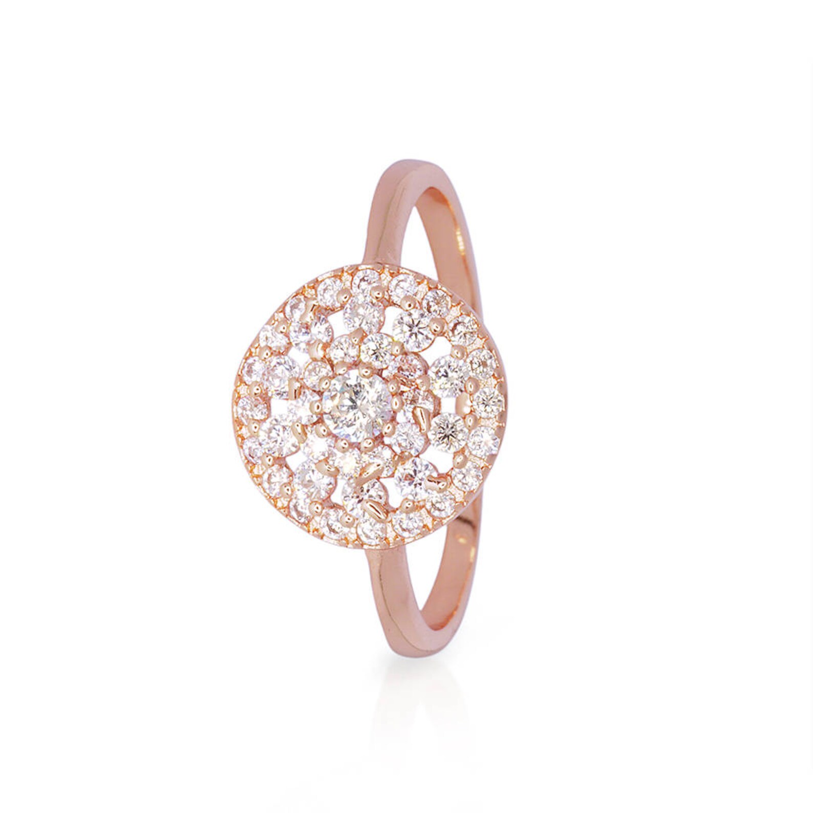 Round Delicate Rose Gold Ring With Circular Design 925 - Etsy Canada