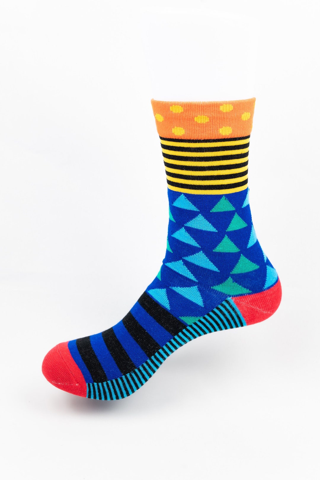 Polka Triangle Sock Cozy Fun Socks, Cool Design, Gift Idea - Etsy