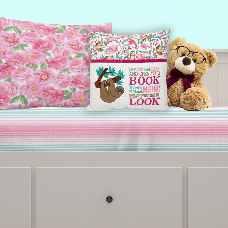 Sloth Reading Pillow With Pocket for Girls - Ready to Ship - Etsy