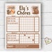 Daily Weekly Woodland Animals Chore Chart Editable Digital - Etsy