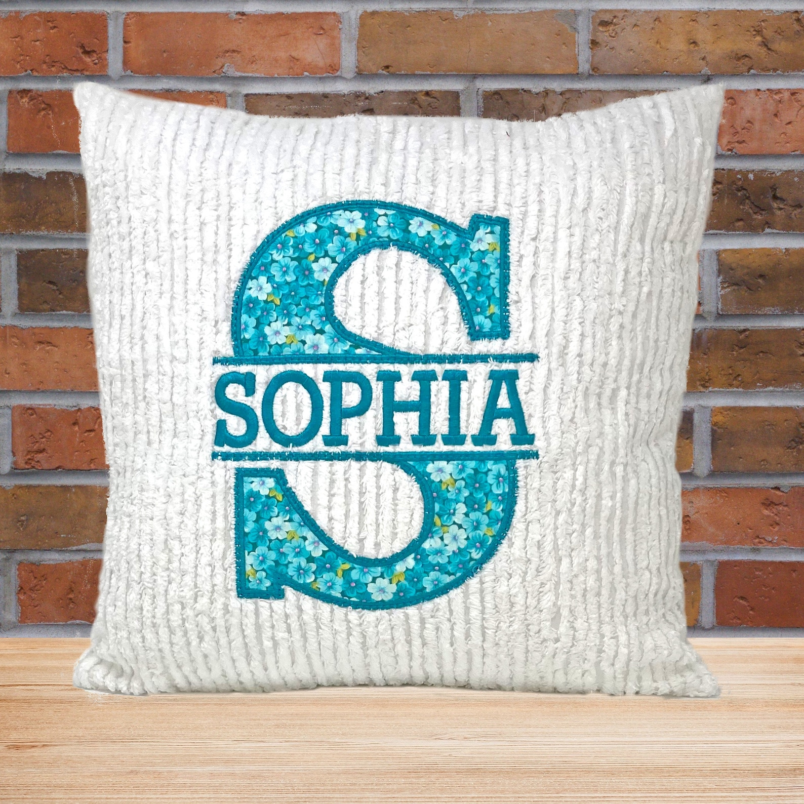 Personalized Initial and Name Pillow Teal Name Pillow - Etsy