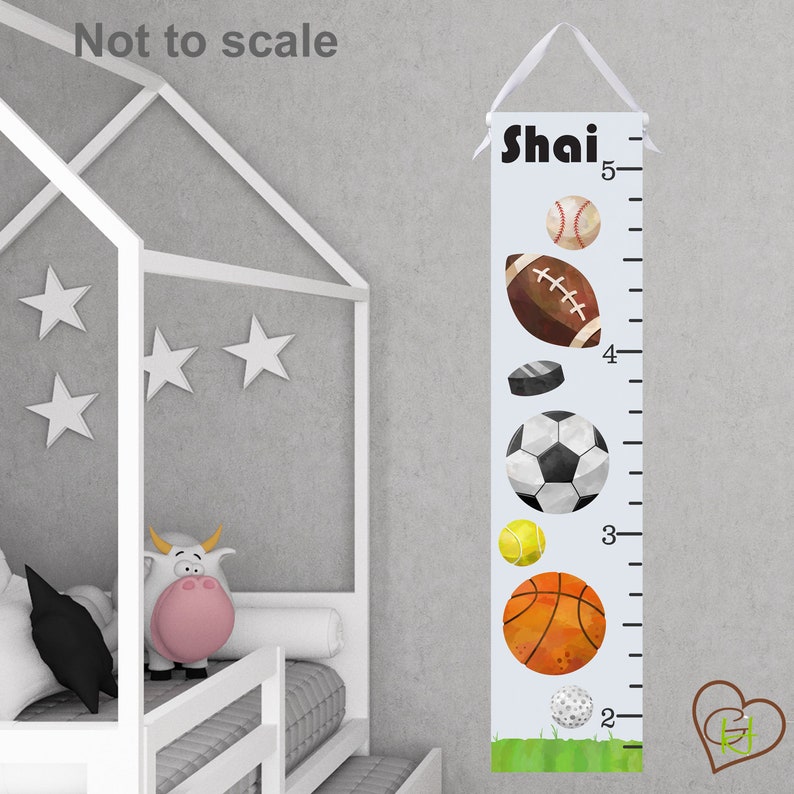Personalized Sports Growth Chart Height Chart Ruler | Etsy