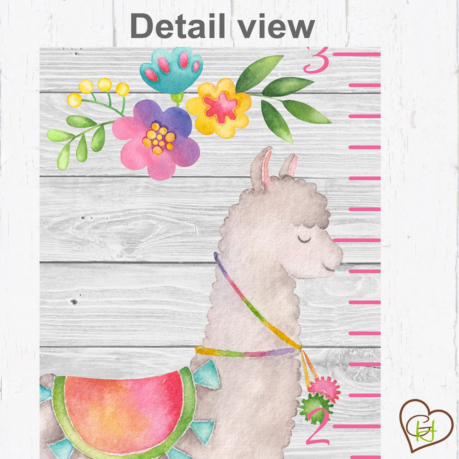 Llamas Growth Chart Personalized Height Chart Ruler | Etsy