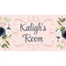 Personalized Name Sign - Girl Design - Navy and Blush Floral - Etsy