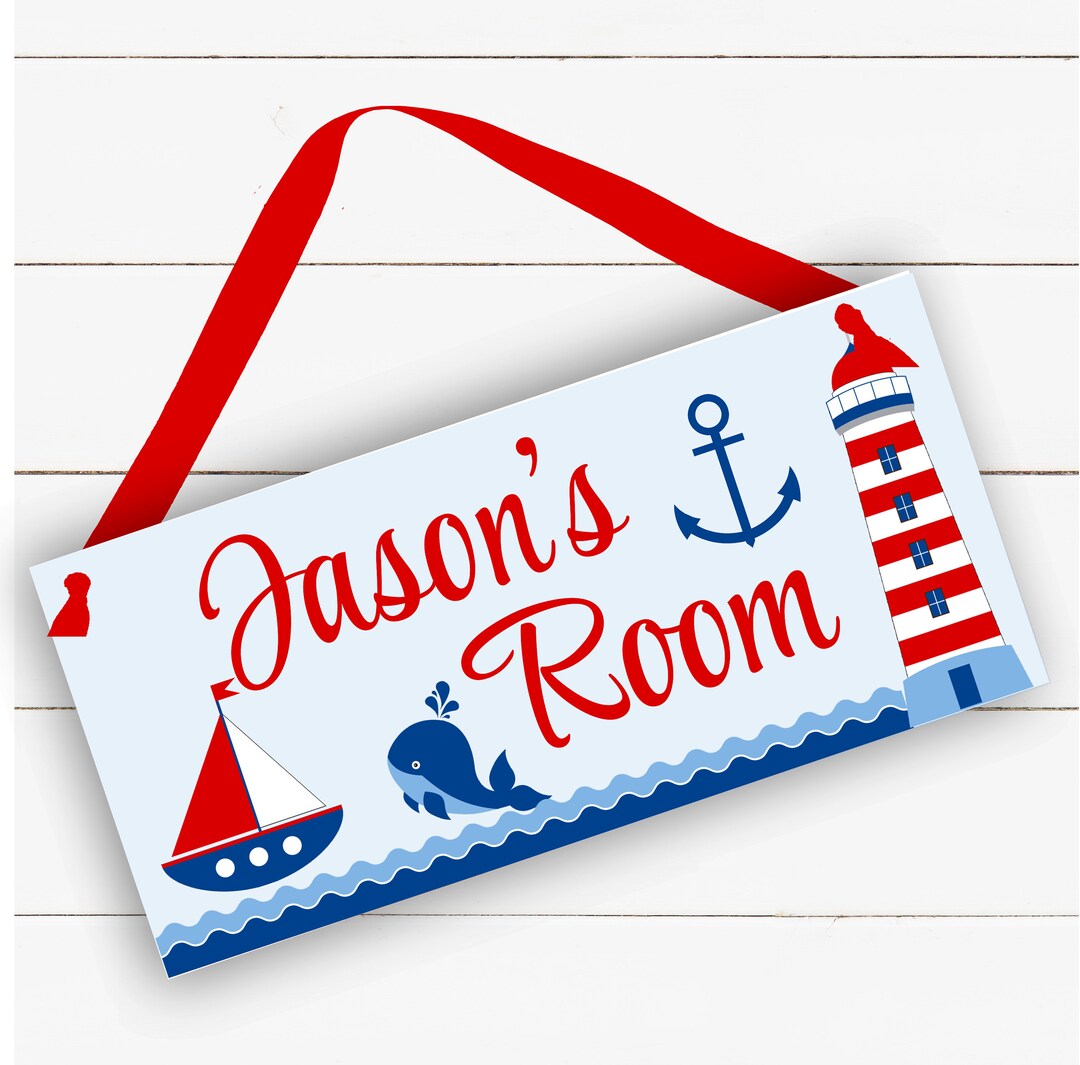 Personalized Name Sign - Boy Design - Nautical Theme - Etsy