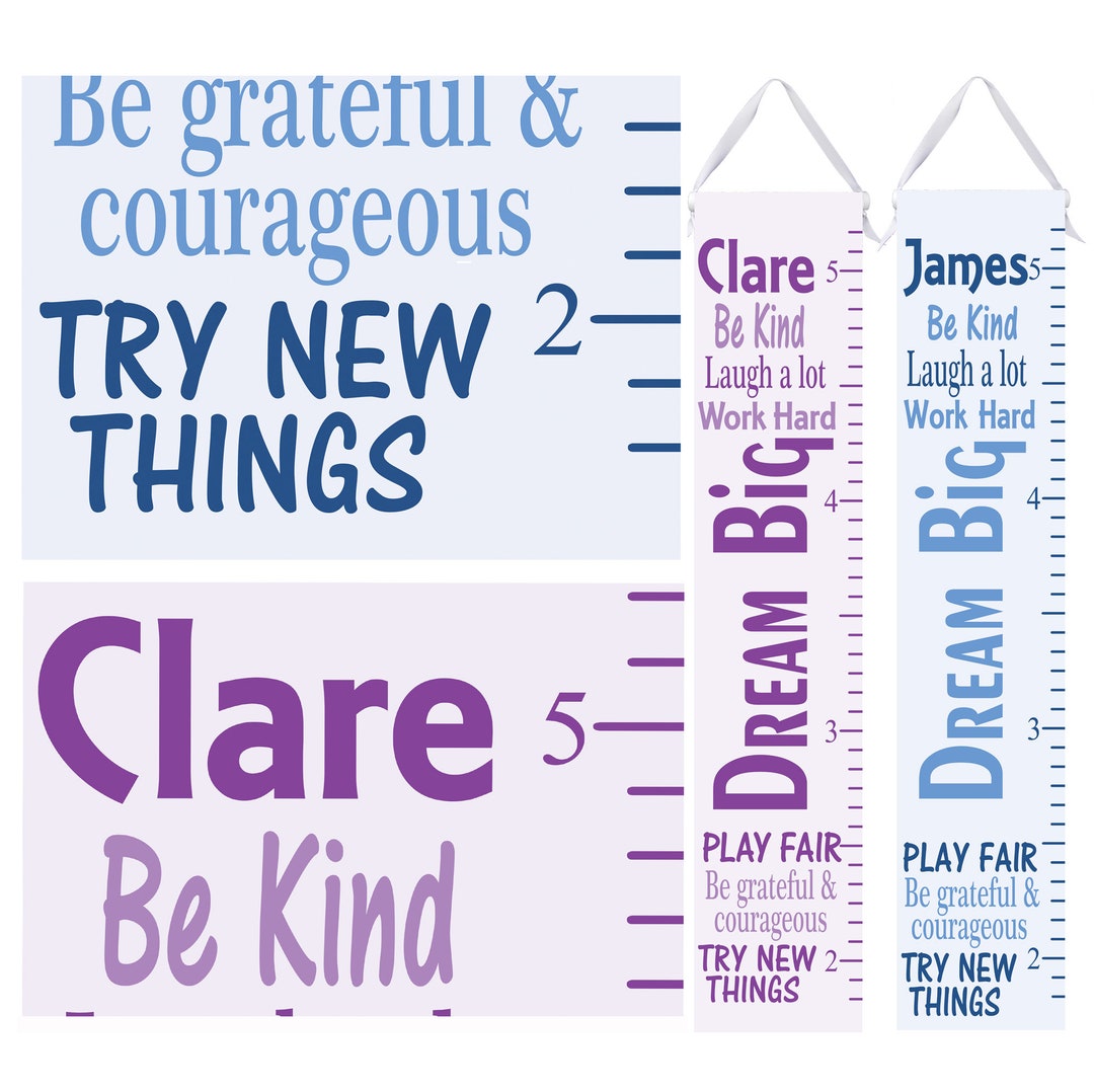 Motivational Words Growth Chart - Personalized Height Chart Ruler - Etsy
