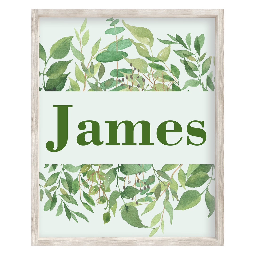 Split Greenery Name Wall Art - Etsy UK