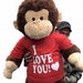 Giant Stuffed Monkey Wears Removable T-shirt I Love You - Large 4-foot ...