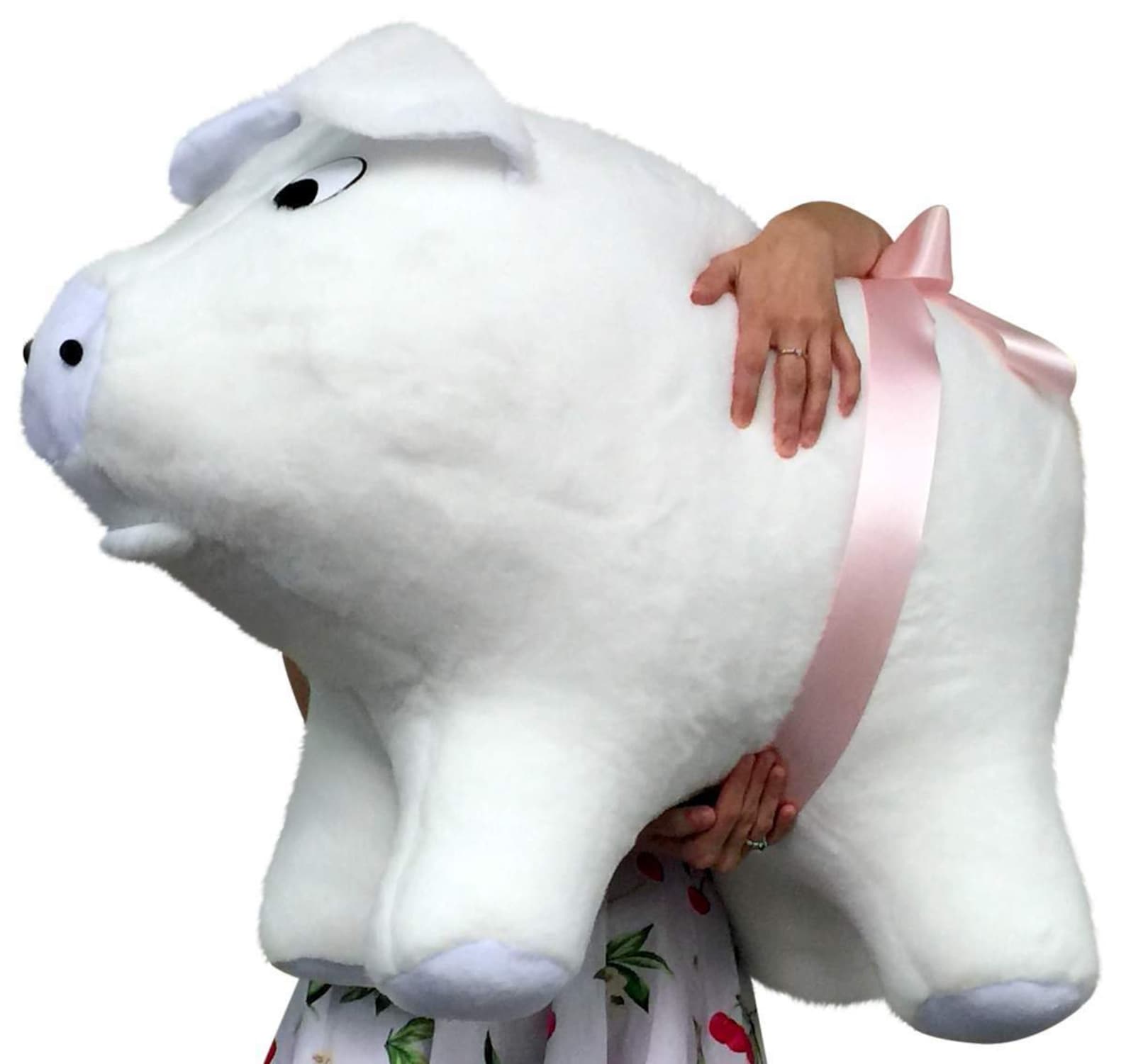 American Made Giant Stuffed Pig 32 Inch Soft White Big Plush - Etsy