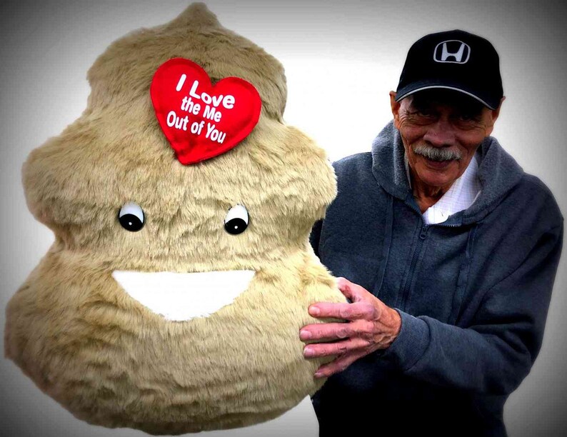 Poop Emoji Plush Huge Stuffed Plushie With Heart I Love the Me - Etsy