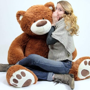 5 Foot Very Big Smiling Teddy Bear Five Feet Tall Caramel Color With ...