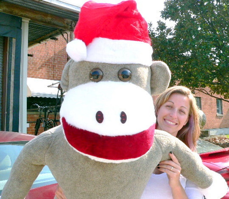 Sock Monkey 6-Foot Giant Plush - American Made Huge Stuffed Animal Big ...