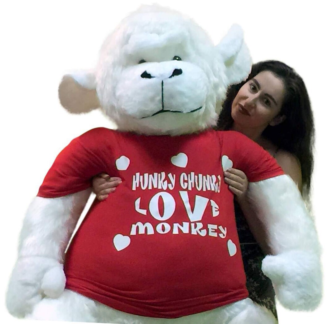 American Made 6 Foot Giant Stuffed White Gorilla Hunky Chunky Love ...