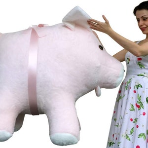 American Made Giant Stuffed Pig 40 Inches Pink Color Soft Made in the ...