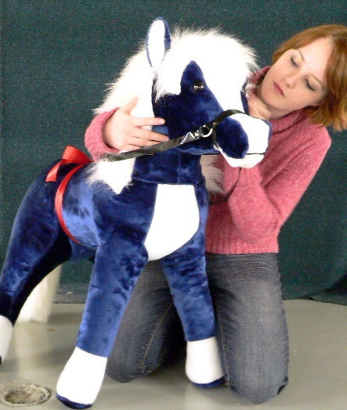 American Made Giant Stuffed Horse 36 Inches Navy Blue Color - Etsy