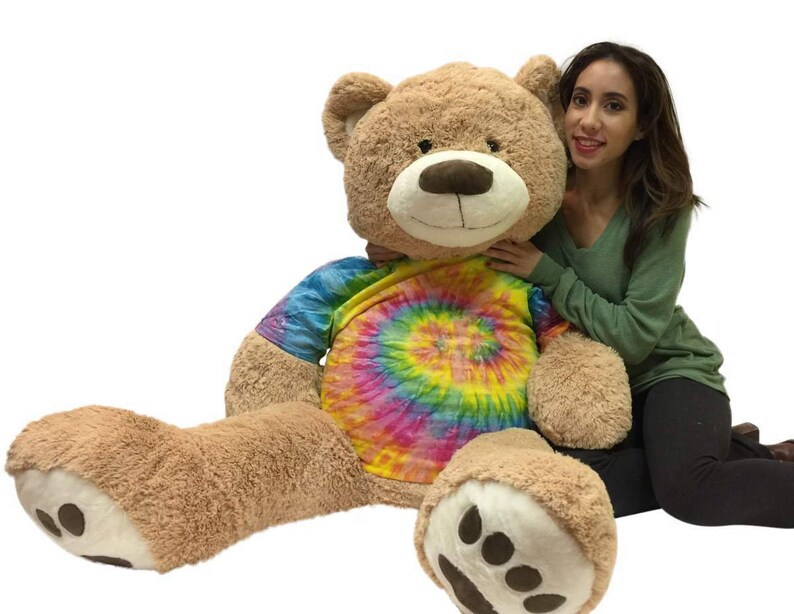 Big Plush Giant Teddy Bear 5 Feet Tall Wears Removable Tie Dye | Etsy