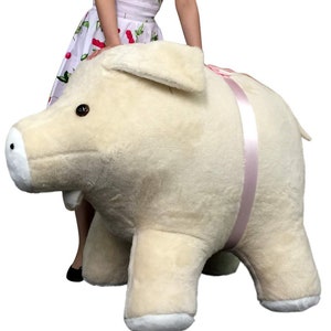 American Made Giant Stuffed Pig 40 Inch Brown Soft Plush Hog Made in ...