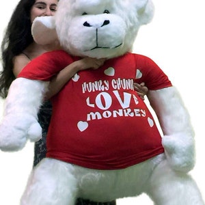 American Made 6 Foot Giant Stuffed White Gorilla Hunky Chunky Love ...