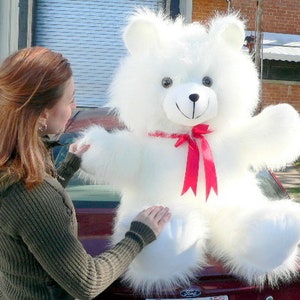 Giant White Teddy Bear 42 Inch Soft Teddybear Made in USA America - Etsy