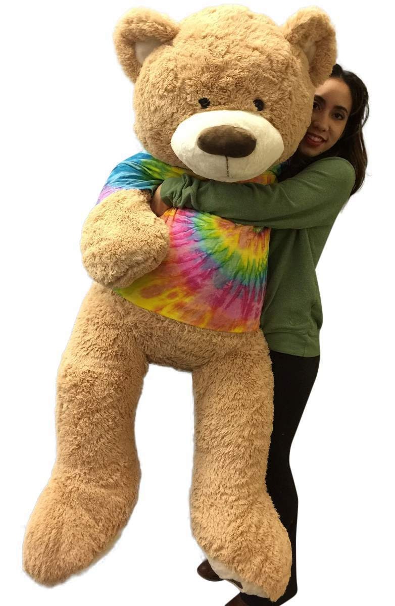 Big Plush Giant Teddy Bear 5 Feet Tall Wears Removable Tie Dye | Etsy