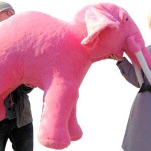American Made Giant Stuffed Pink Elephant Huge 54 Inches Long 3 Feet ...