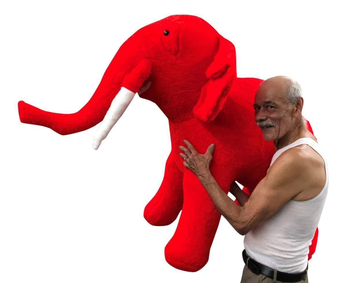 Big Plush® American Made Giant Stuffed Red Elephant 48 Inch Huge ...