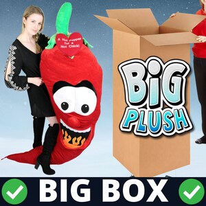 6ft Giant Stuffed Animal Red Pepper Love Gift - Embroidered Heart Reads ...