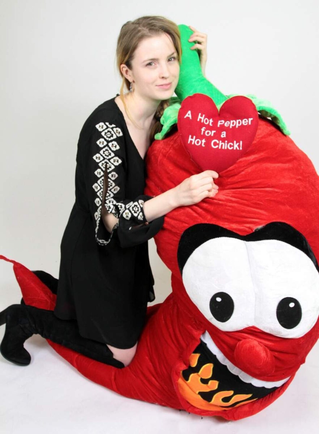 6ft Giant Stuffed Animal Red Pepper Love Gift - Embroidered Heart Reads ...