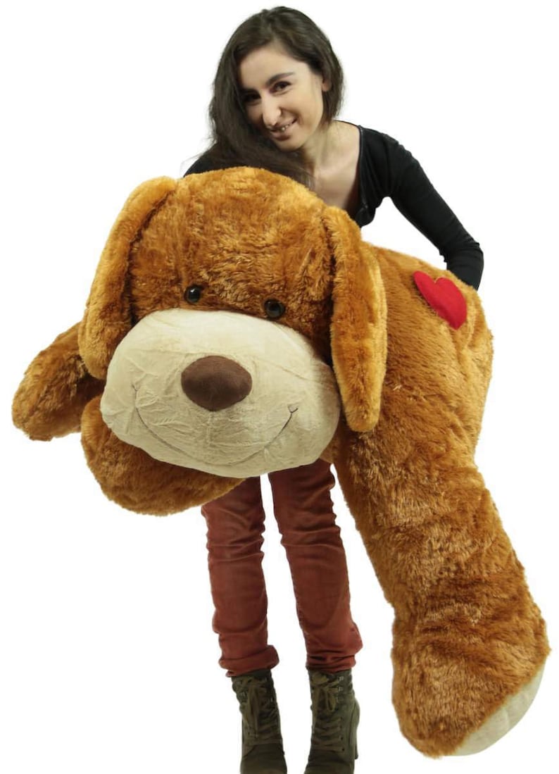 Giant Stuffed Puppy Dog With Heart on Butt 5 Feet Long Soft | Etsy