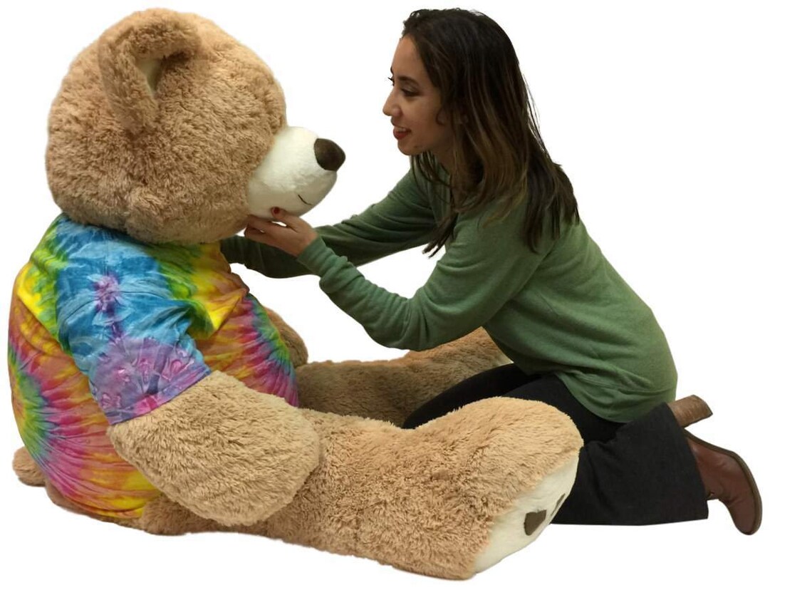 Big Plush Giant Teddy Bear 5 Feet Tall Wears Removable Tie Dye | Etsy