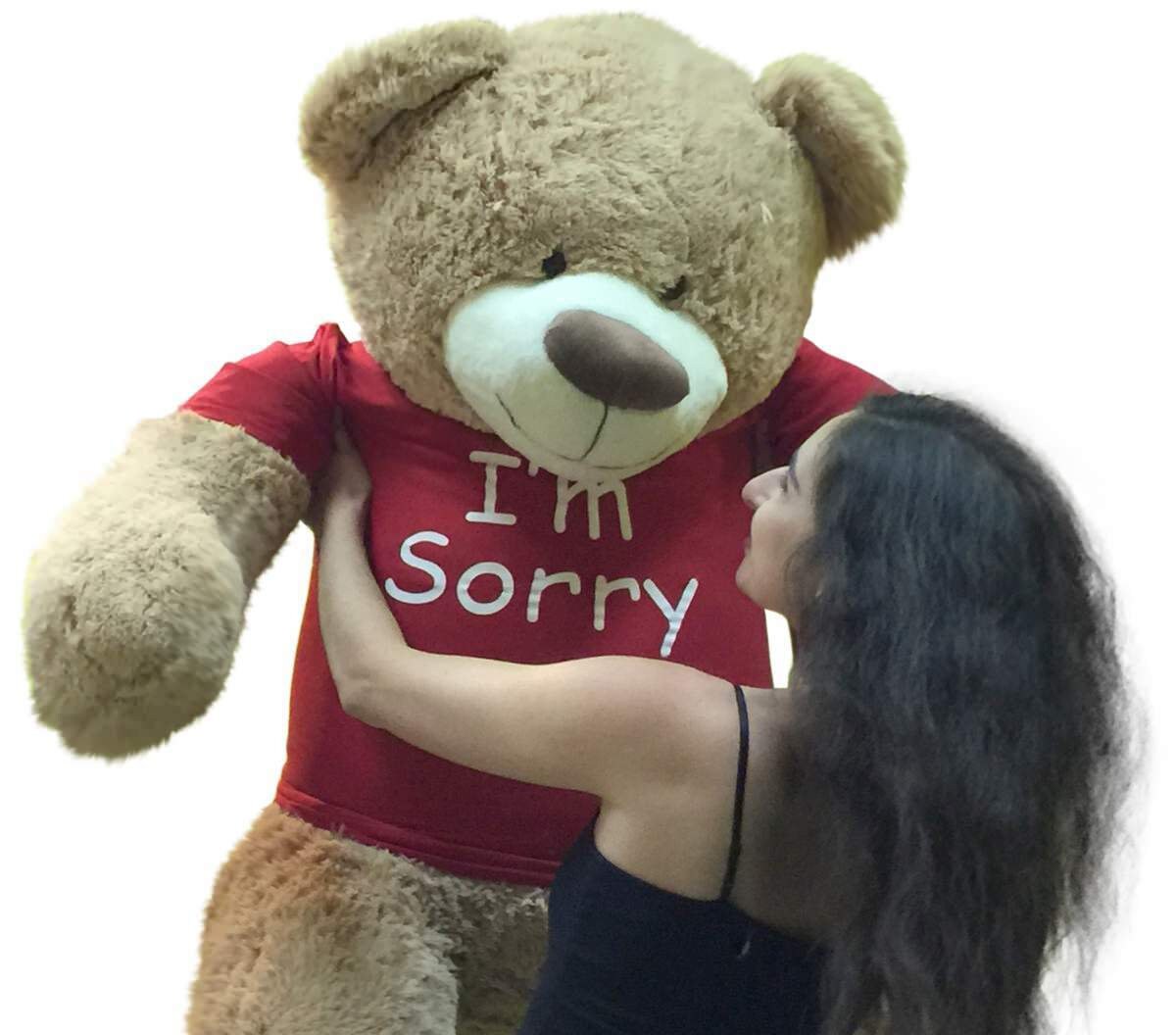 I'm Sorry Giant Teddy Bear 5 Feet Tall Tan Color Soft - Etsy
