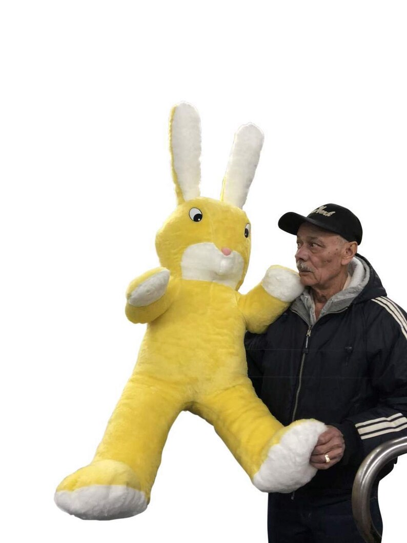 American Made Giant Stuffed Yellow Bunny 60 Inch Soft Big Plush Rabbit ...