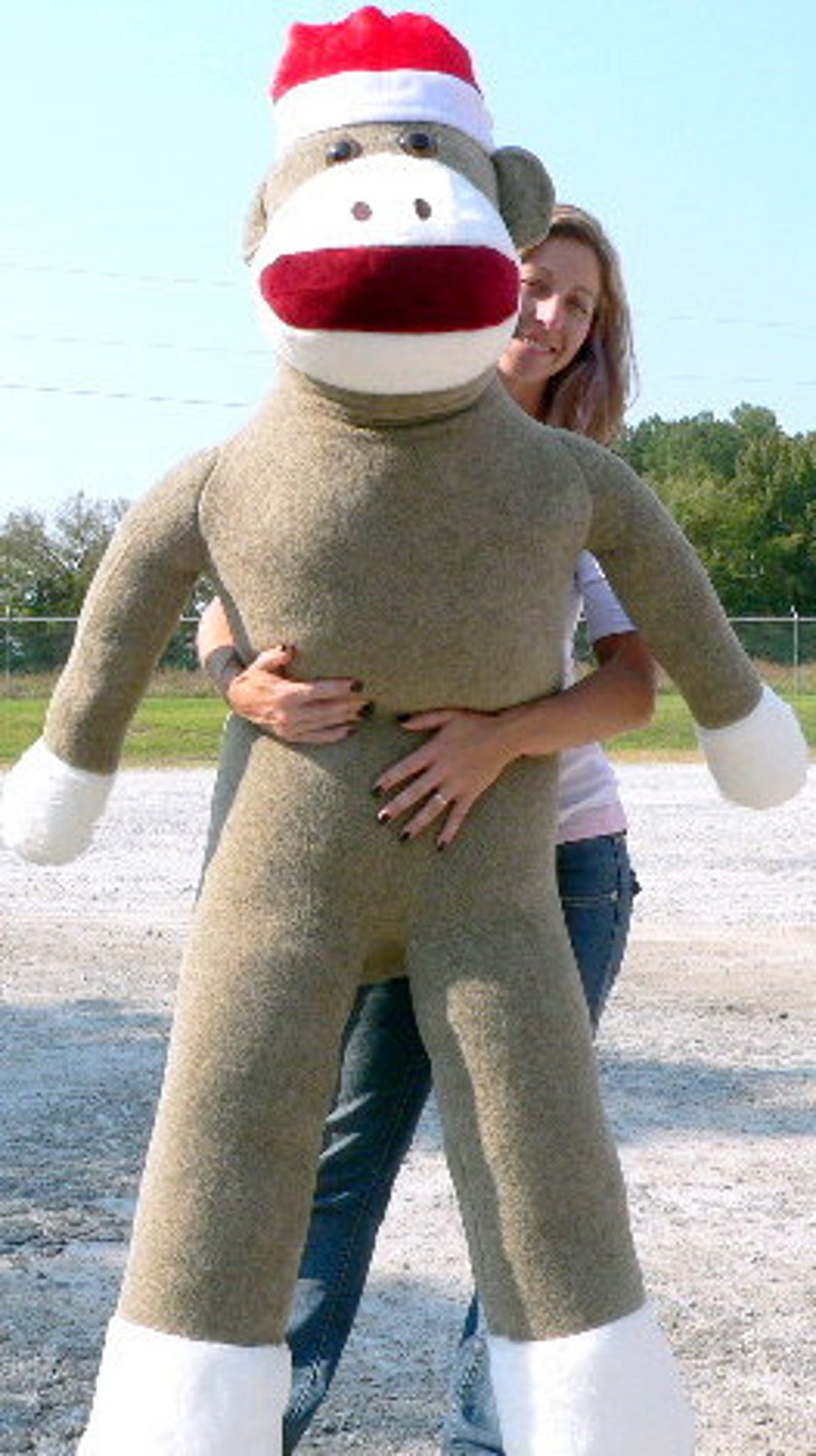American Made Giant Sock Monkey Dressed for Christmas 6 Feet - Etsy