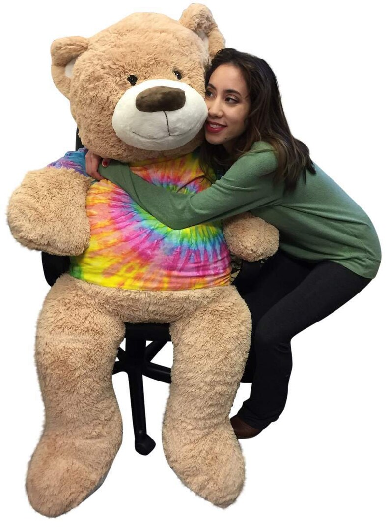 Big Plush Giant Teddy Bear 5 Feet Tall Wears Removable Tie Dye | Etsy
