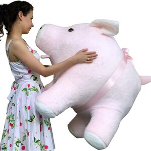 American Made Giant Stuffed Pig 40 Inches Pink Color Soft Made in the ...