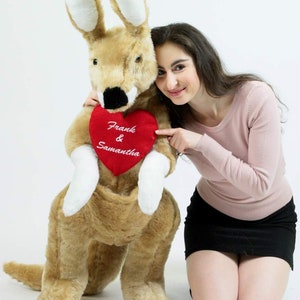 Custom Personalized Giant Stuffed Kangaroo 42 Inch Soft, Your Message ...