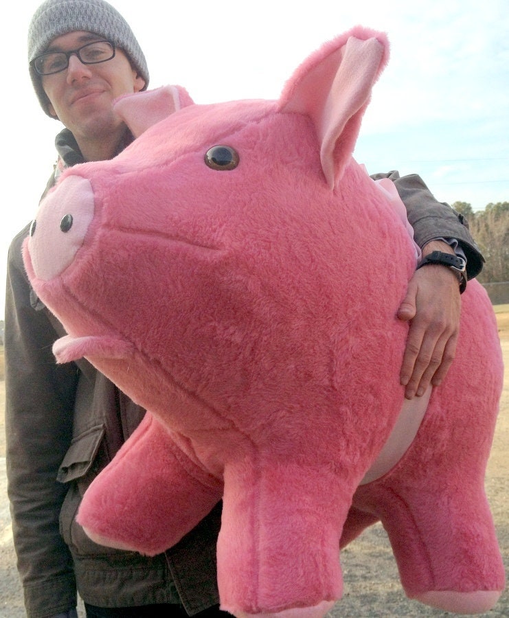 Giant Stuffed Pink Pig 32 Inches Soft Made in Theusa America - Etsy