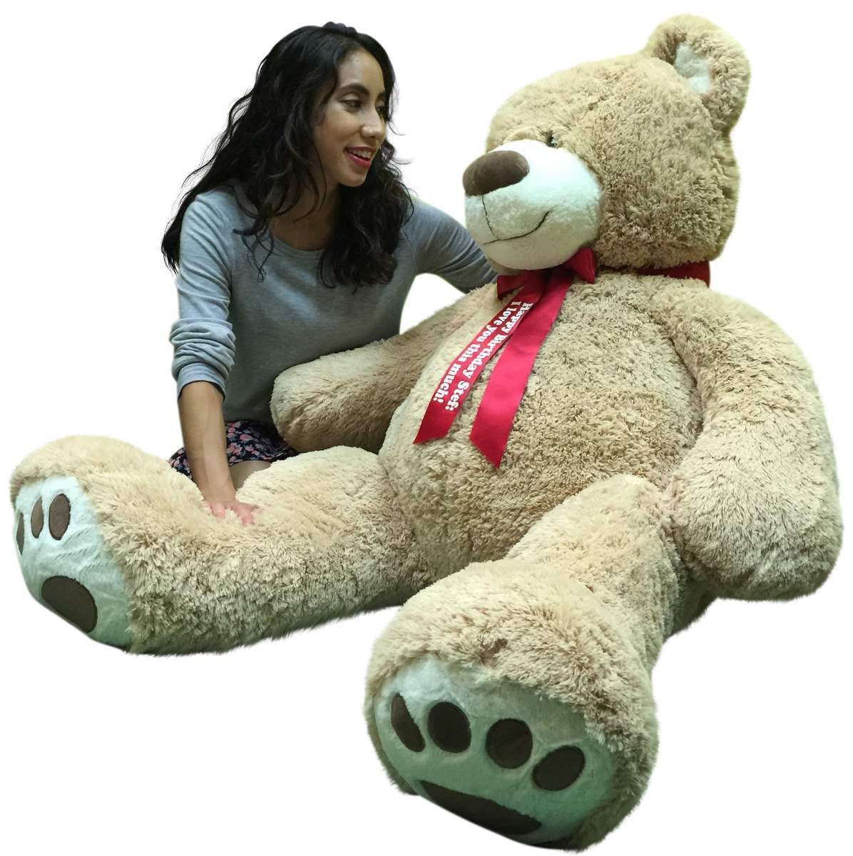 Personalized Big Plush Giant Teddy Bear Five Feet Tall Tan - Etsy
