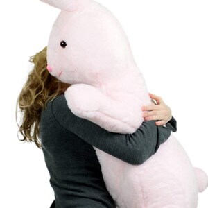 American Made Giant Stuffed Bunny Pink Soft 42 Inch Big Plush Rabbit - Etsy