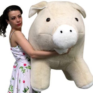 American Made Giant Stuffed Pig 40 Inch Brown Soft Plush Hog Made in ...