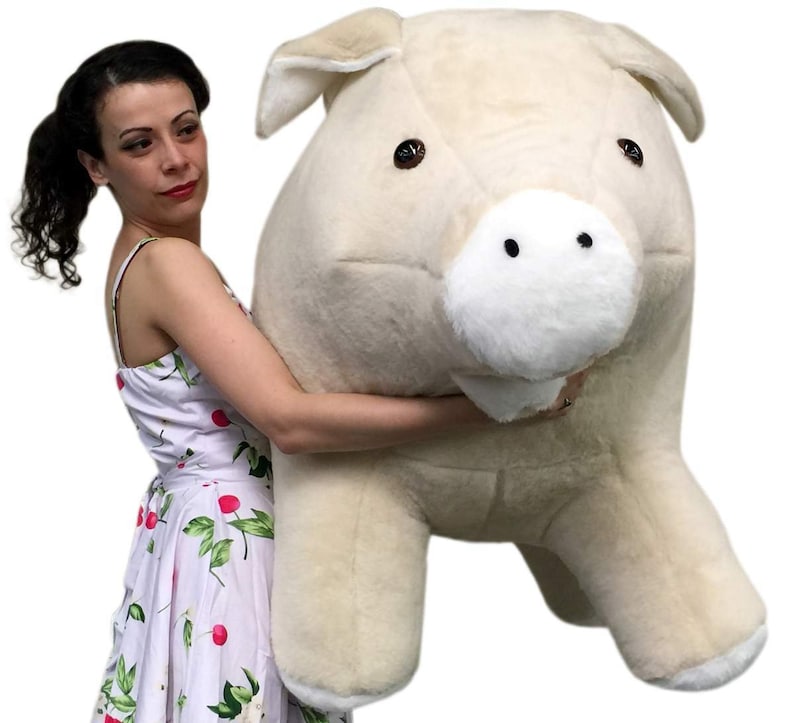 American Made Giant Stuffed Pig 40 Inch Brown Soft Plush Hog - Etsy