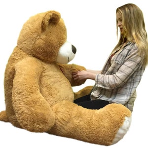 Giant Teddy Bear 55 Inch Heart on Chest to Express Love, Tan Soft New ...