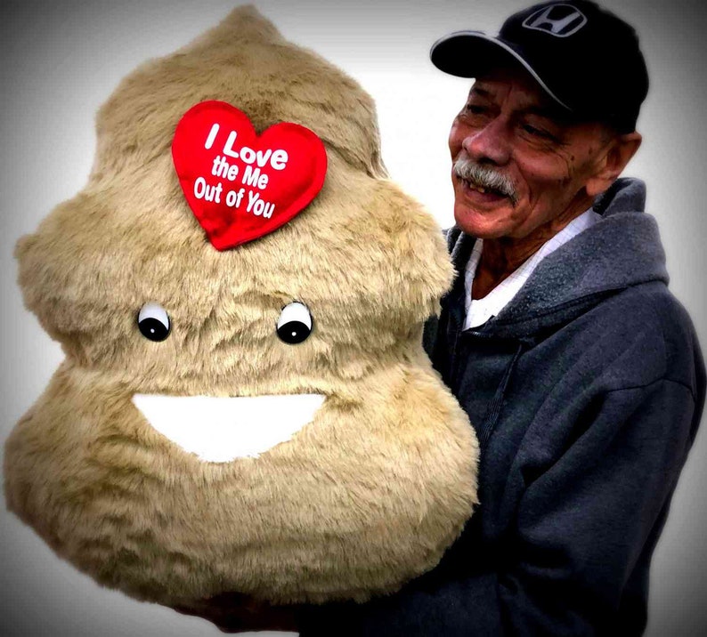 Poop Emoji Plush Huge Stuffed Plushie With Heart I Love the Me - Etsy