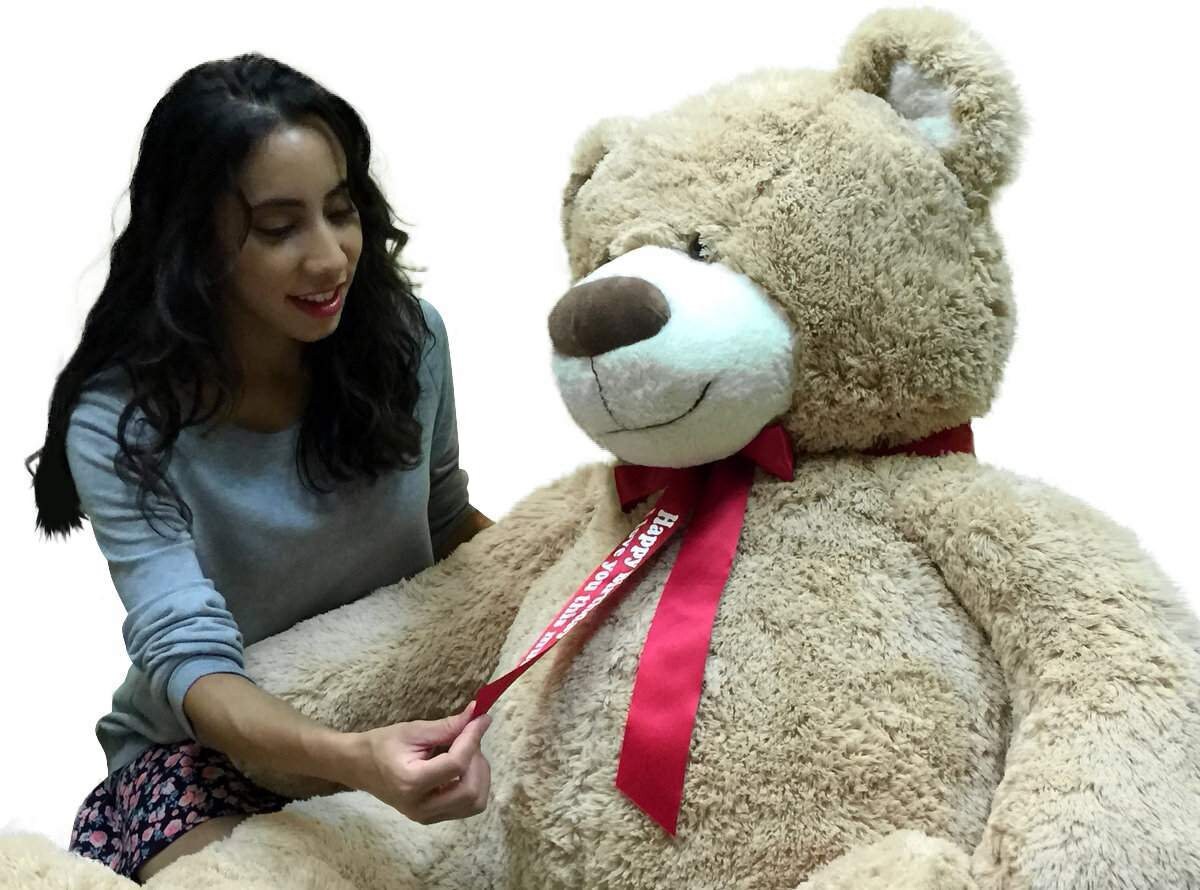 Personalized Big Plush Giant Teddy Bear Five Feet Tall Tan - Etsy
