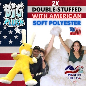American Made Giant Stuffed Yellow Bunny 60 Inch Soft Big Plush Rabbit ...