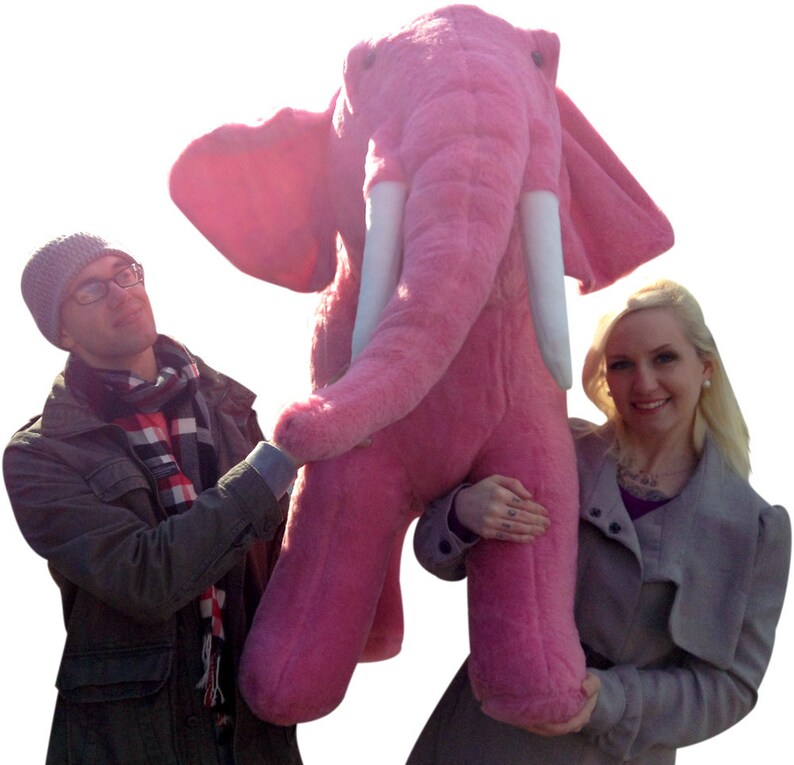 American Made Giant Stuffed Pink Elephant Huge 54 Inches Long - Etsy