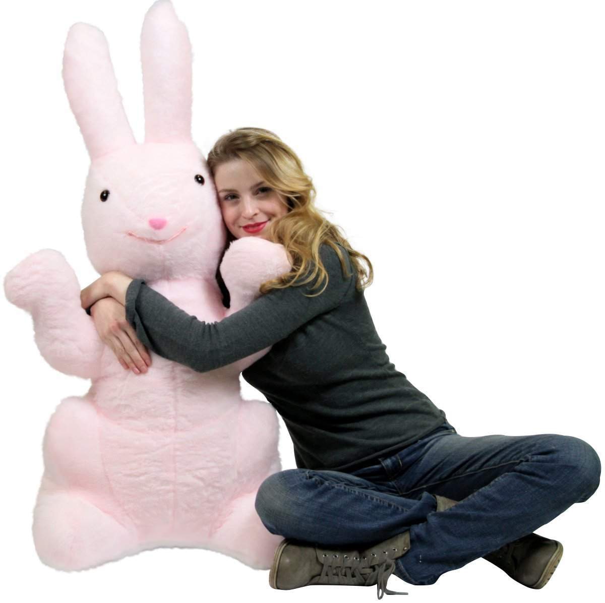 American Made Giant Stuffed Bunny Pink Soft 42 Inch Big Plush Rabbit - Etsy