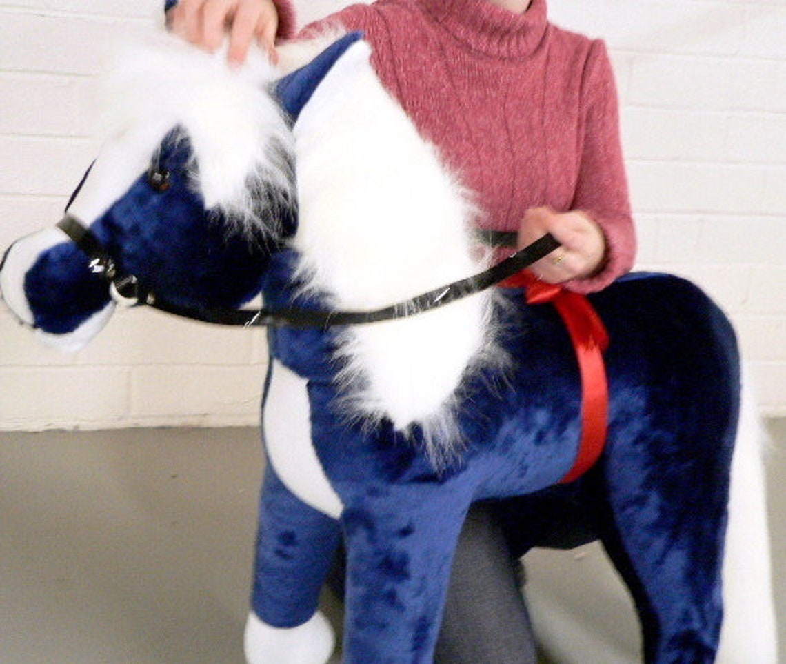 American Made Giant Stuffed Horse 36 Inches Navy Blue Color | Etsy