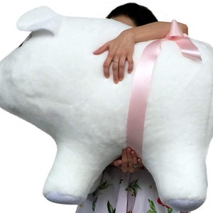 American Made Giant Stuffed Pig 32 Inch Soft White Big Plush Hog Farm ...
