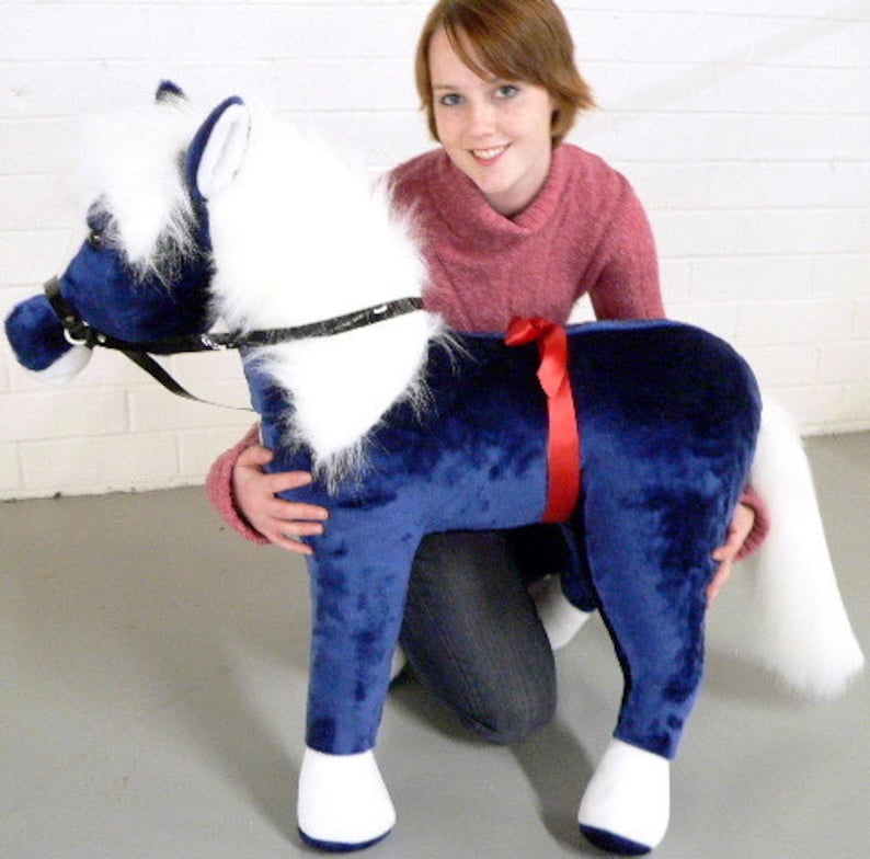 American Made Giant Stuffed Horse 36 Inches Navy Blue Color - Etsy